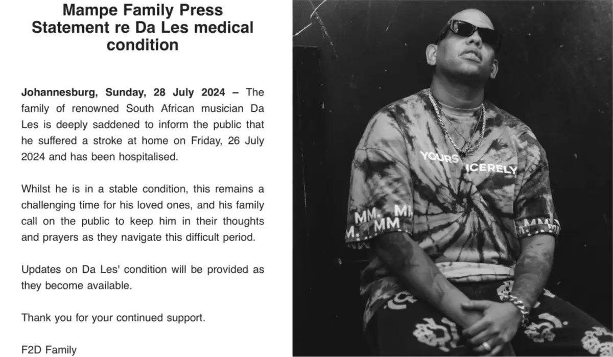 South African Rapper Da Les Hospitalized After Suffering a Stroke | iMzansi