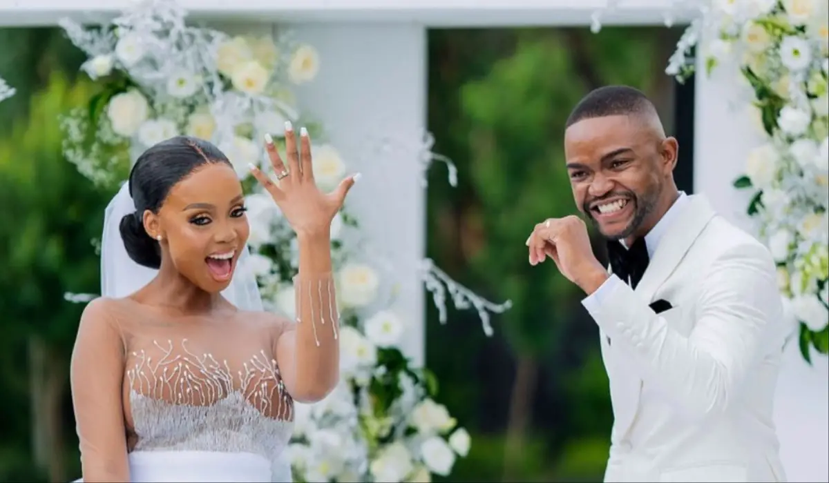 Ntando Duma and Una Rams's intimate wedding ceremony